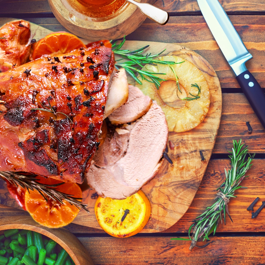 SWEET AND STICKY GAMMON WITH A PINEAPPLE & MUSTARD GLAZE